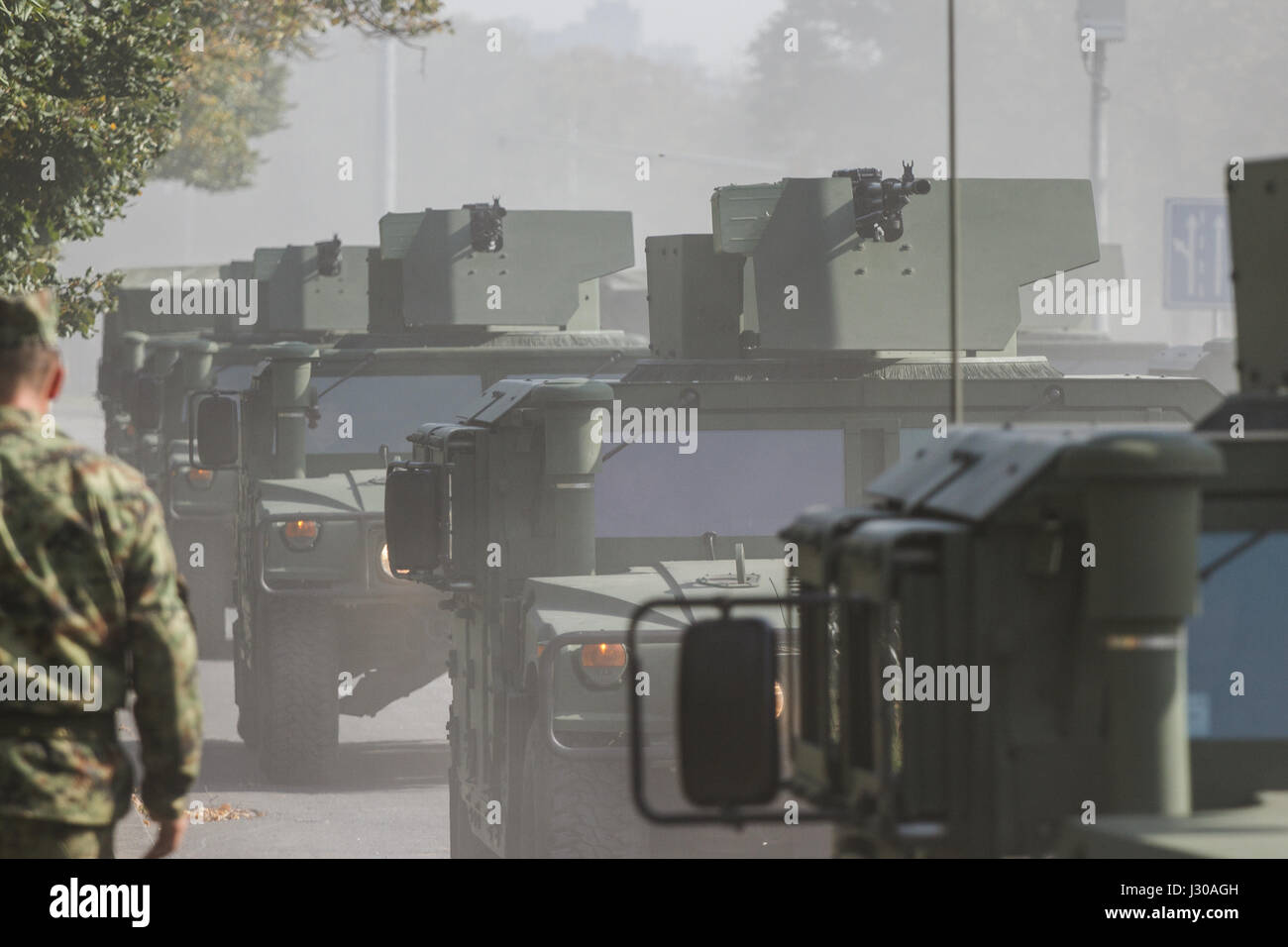Belgrade, Serbia - October 12, 2014: Serbian army special force combat ...