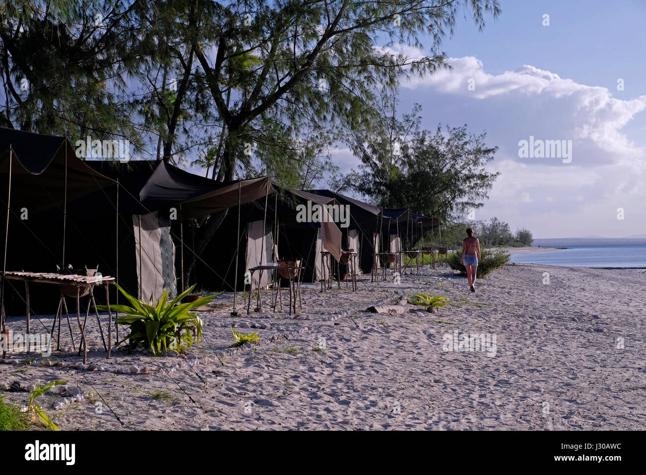 A campsite in the island of Matemo in the Quirimbas Archipelago in the ...