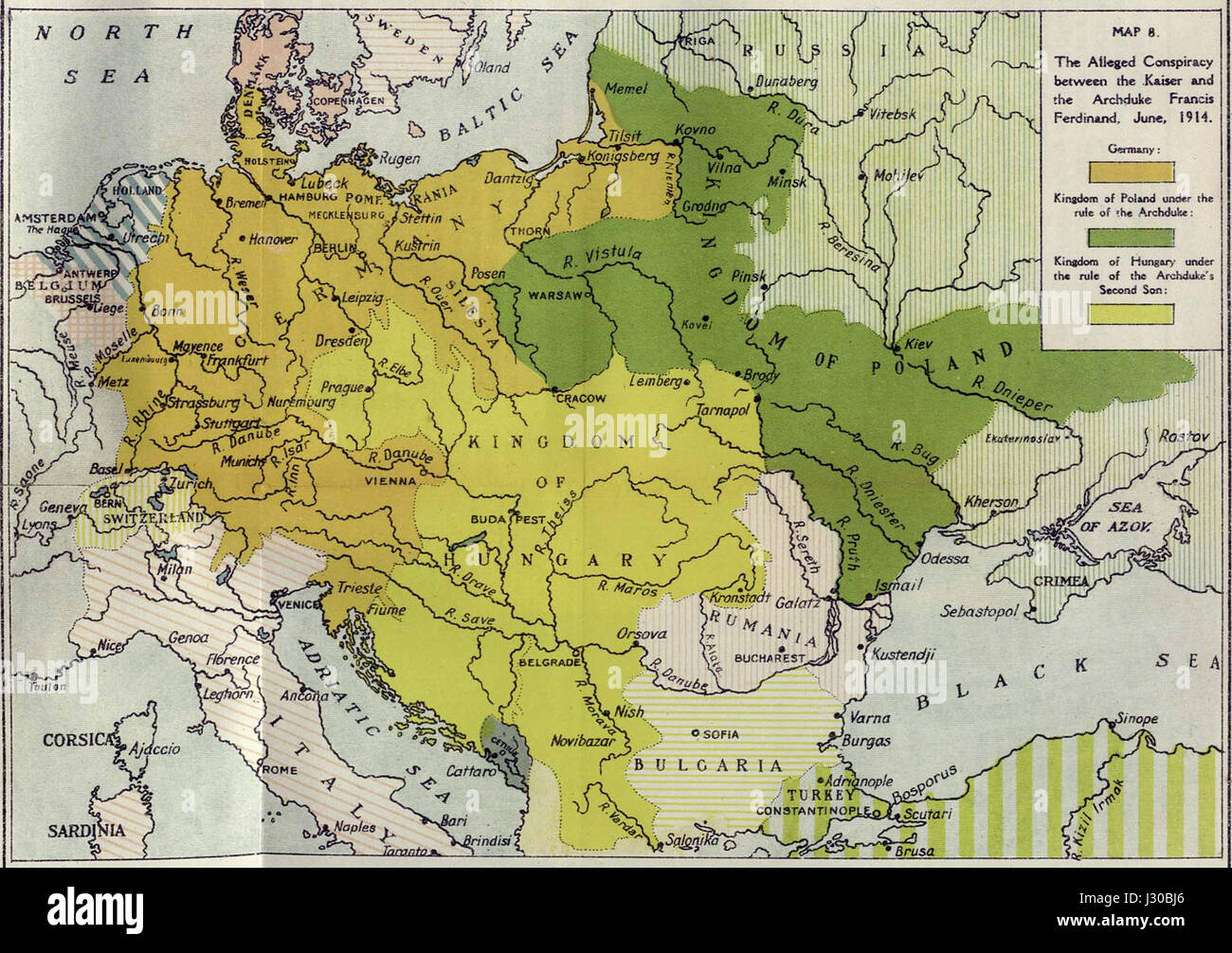 A map from 1914, referred to as 'Alleged Consp Map8', likely depicting ...