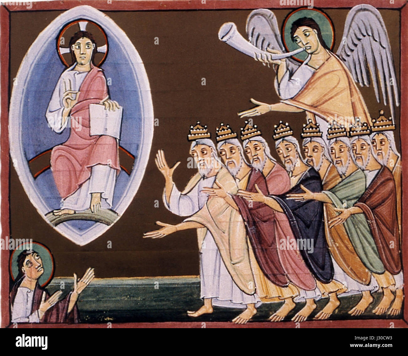 The Bamberg Apocalypse manuscript depicts the 'Adoration of the Elders ...