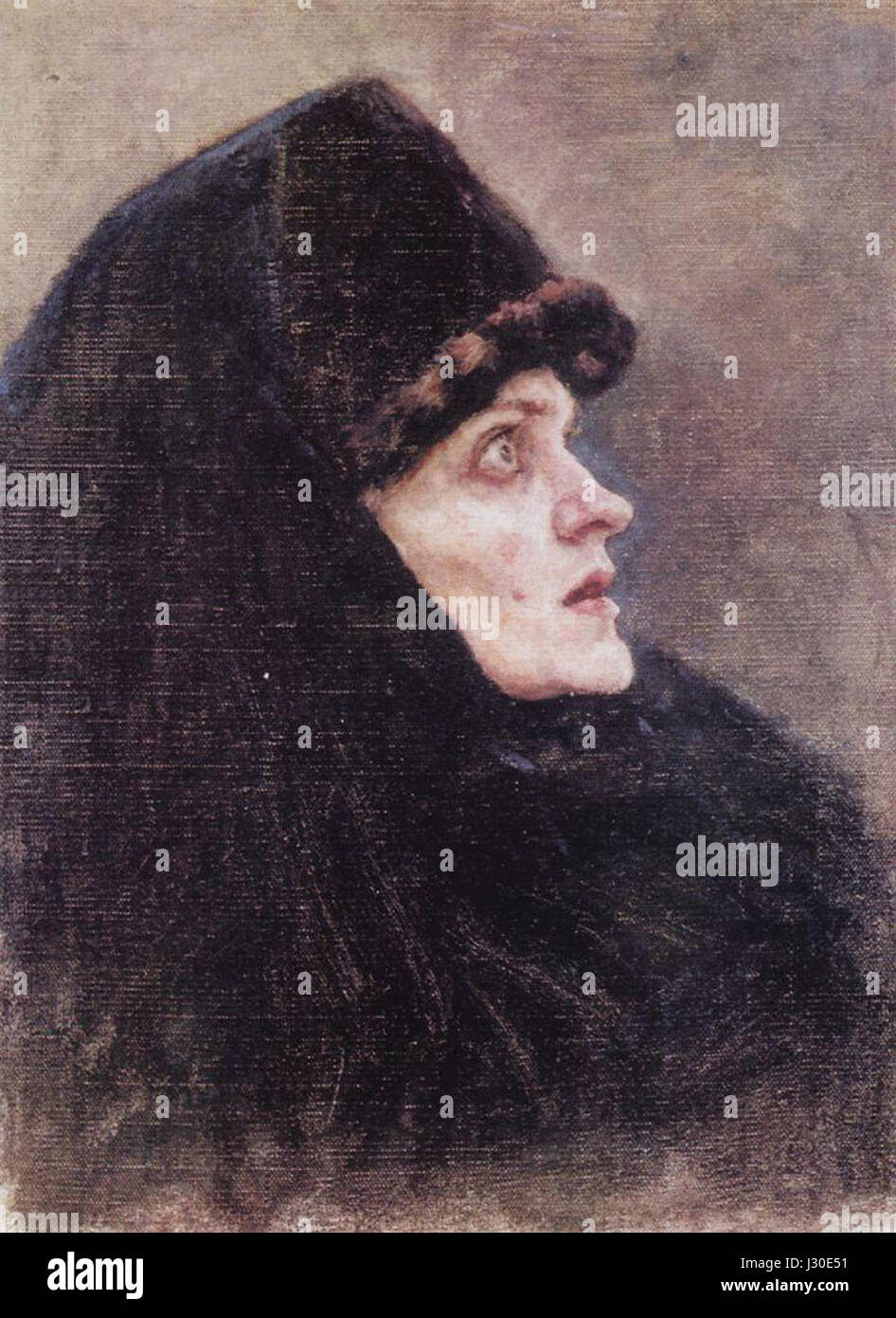 The sketch of Boyaryna Morozova by Vasily Surikov depicts a noblewoman ...