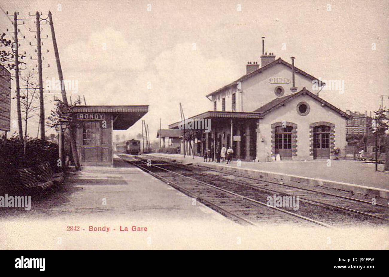 This postcard from Bondy-La Gare showcases the train station in Bondy ...