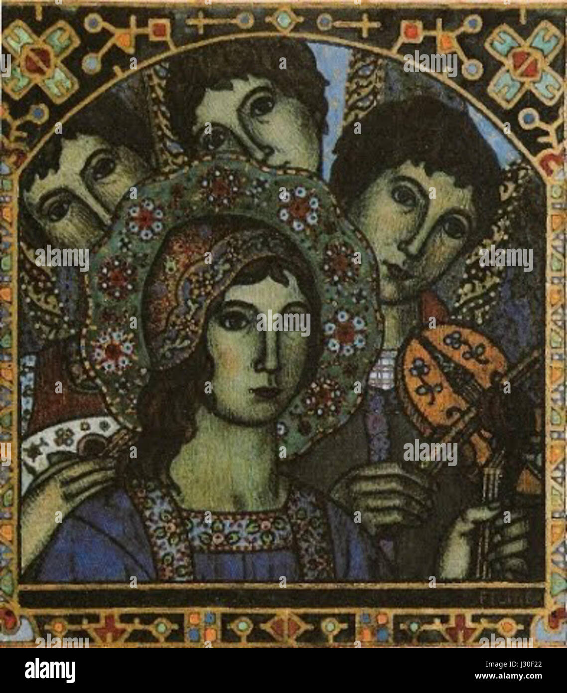 A painting by Charles Filiger depicting Saint Cecilia, a Christian ...