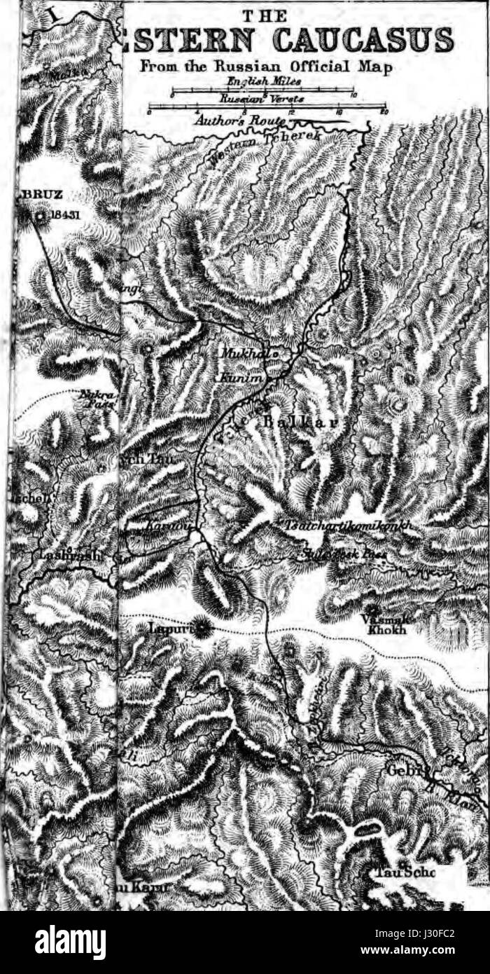 A map depicting the Caucasus region, which spans several countries ...