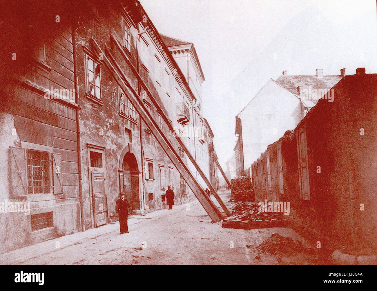This image showcases the Auersperg Palace in Ljubljana, Slovenia, as it ...