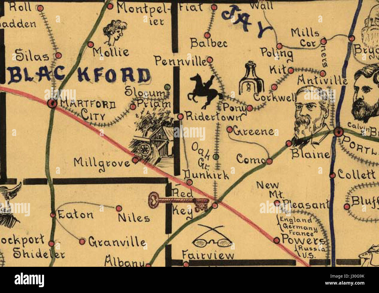 Blackford map hi-res stock photography and images - Alamy