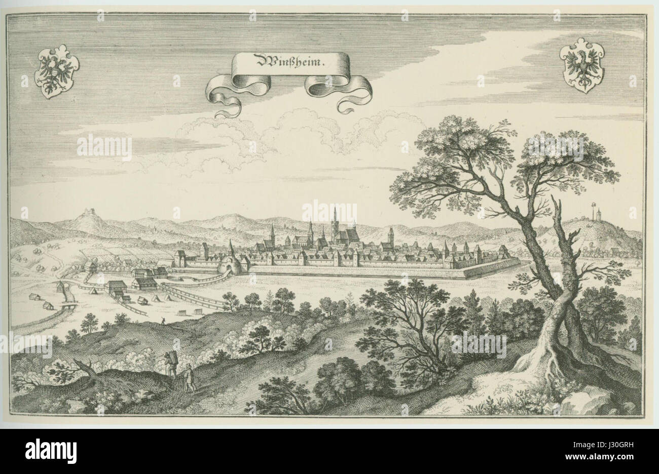 This likely refers to an illustration or map of Bad Windsheim, a town ...