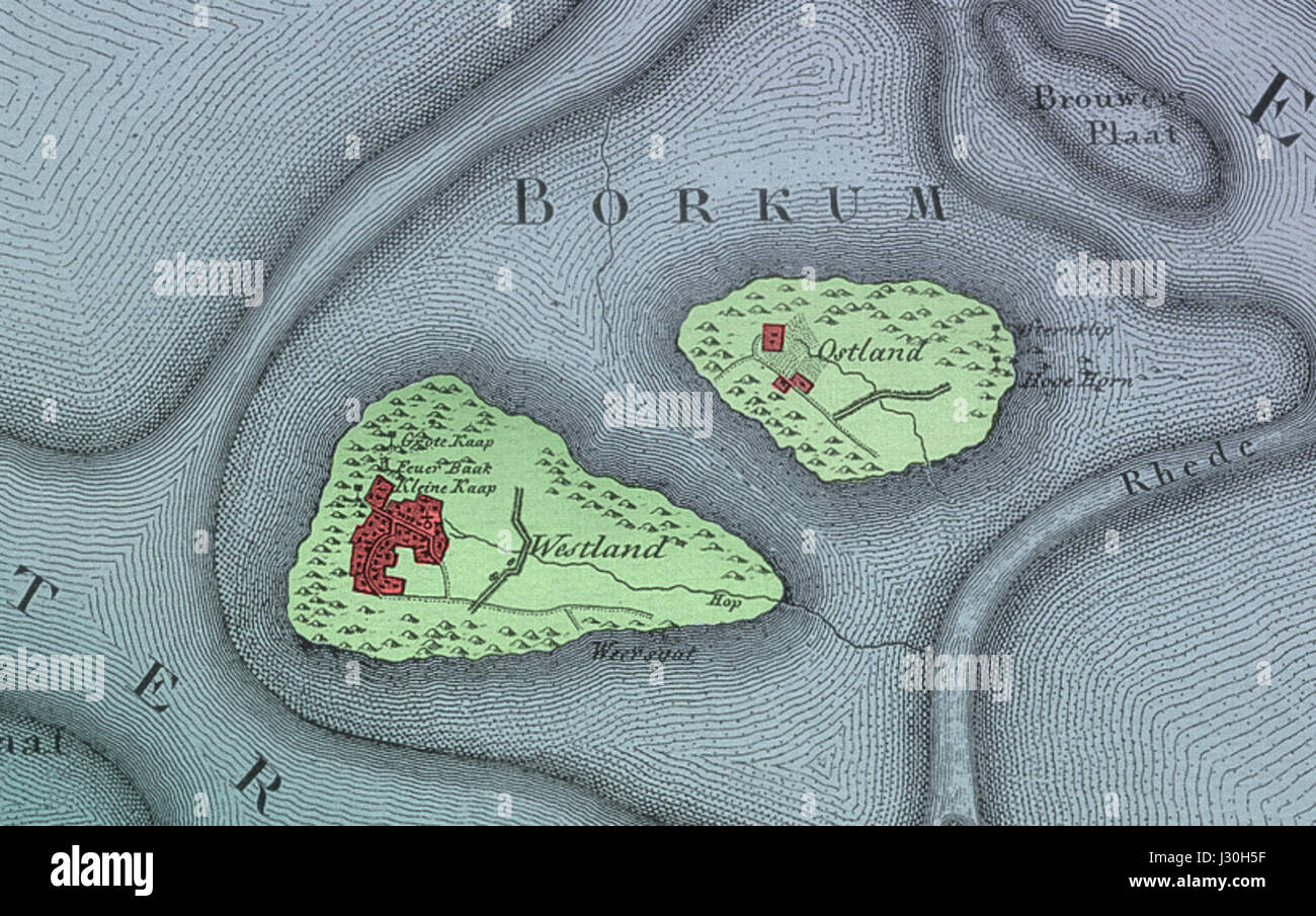 Borkum map hi-res stock photography and images - Alamy