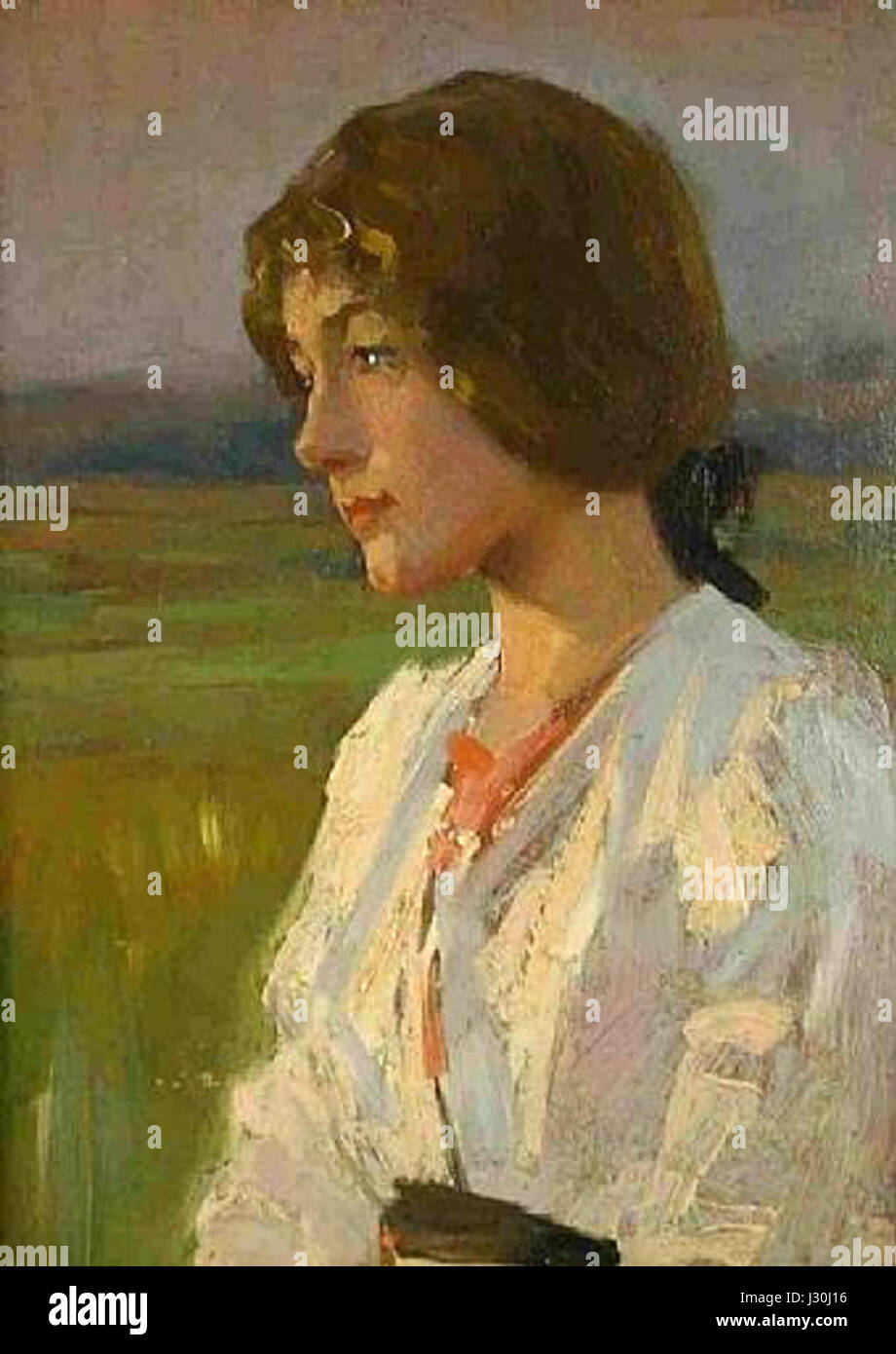 Alexander Mann - Portrait of a Girl at Dusk Stock Photo - Alamy