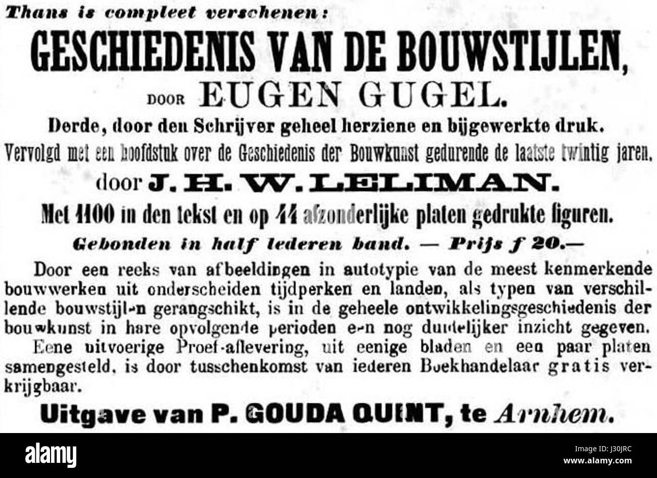 A historical advertisement focusing on the development of architectural ...