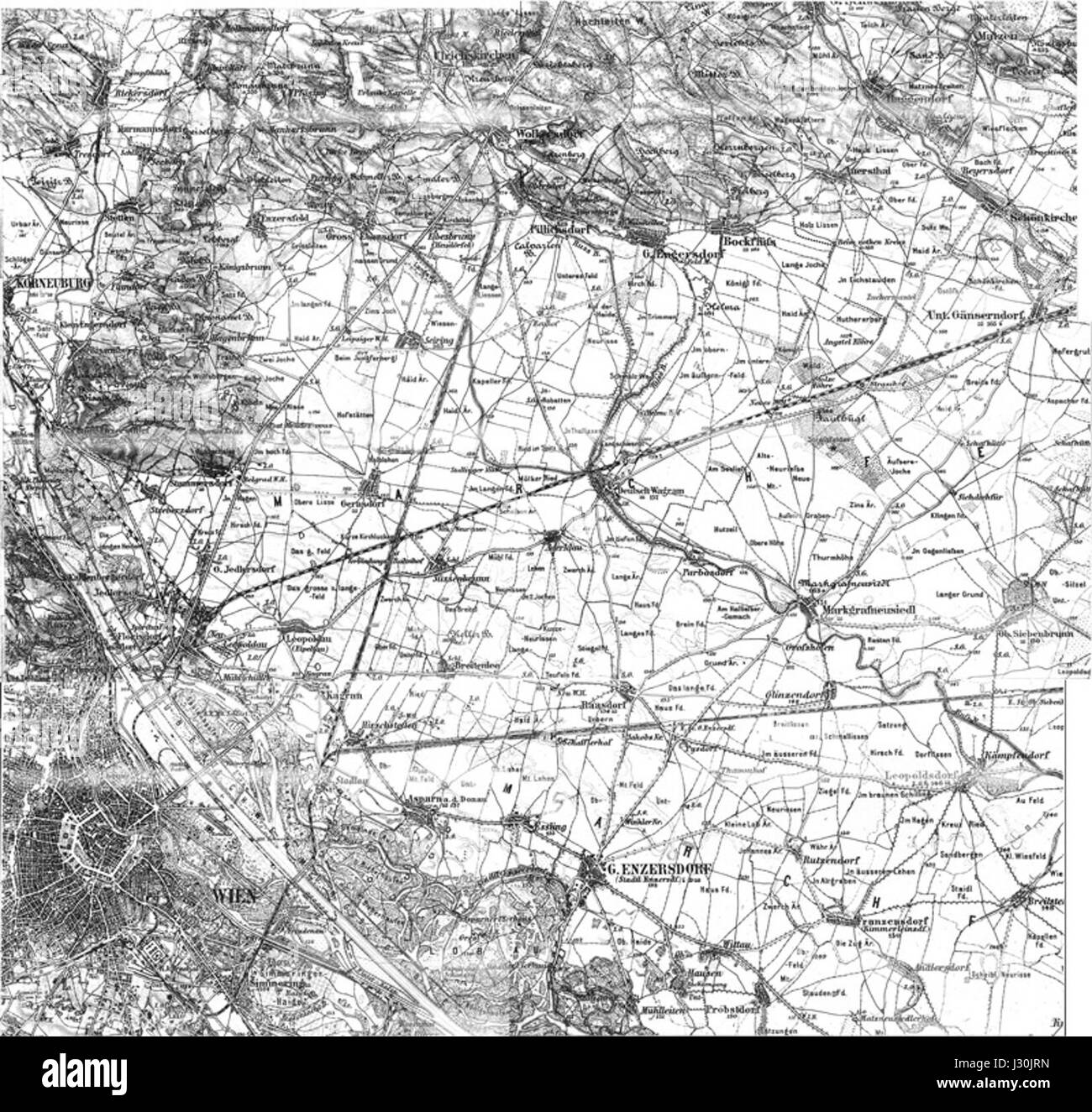 Aspern essling map hi-res stock photography and images - Alamy