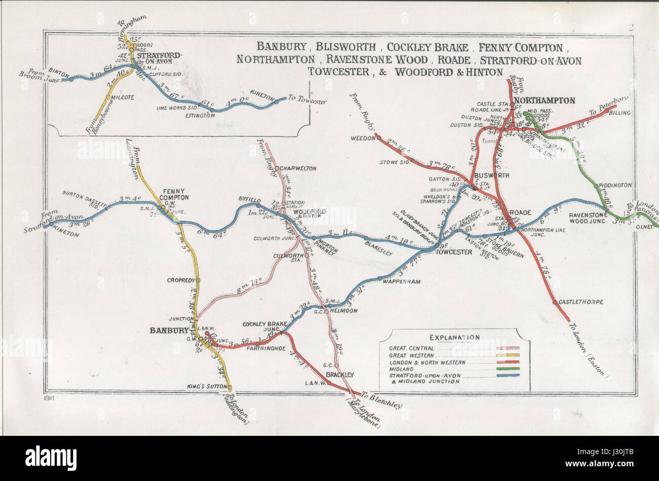 Banbury, Blisworth, Cockley Brake, Fenny Compton, Northampton ...