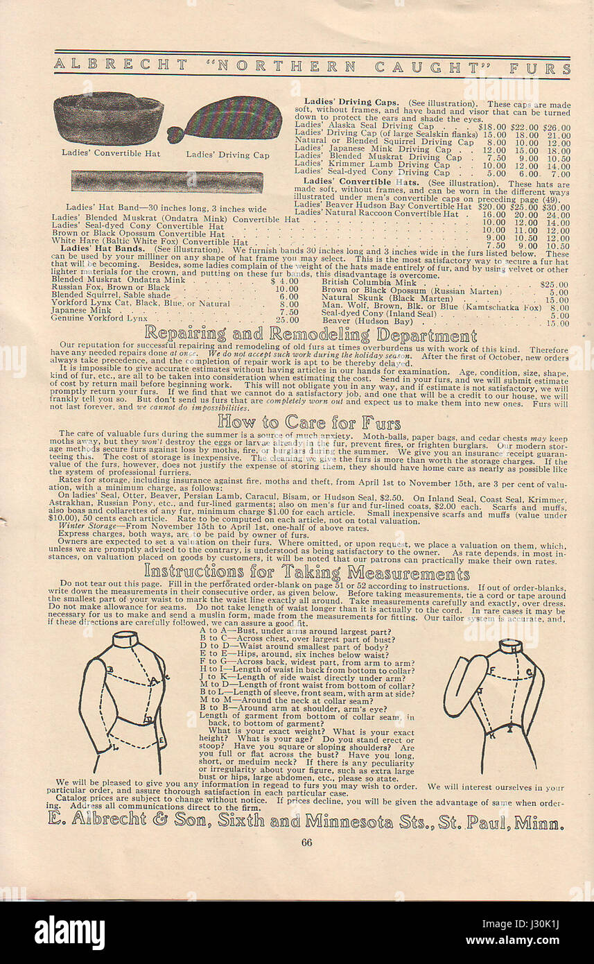 Albrecht's Fur Facts & Fashion 1912-13, Saint Paul, Minnesota -67 Stock ...