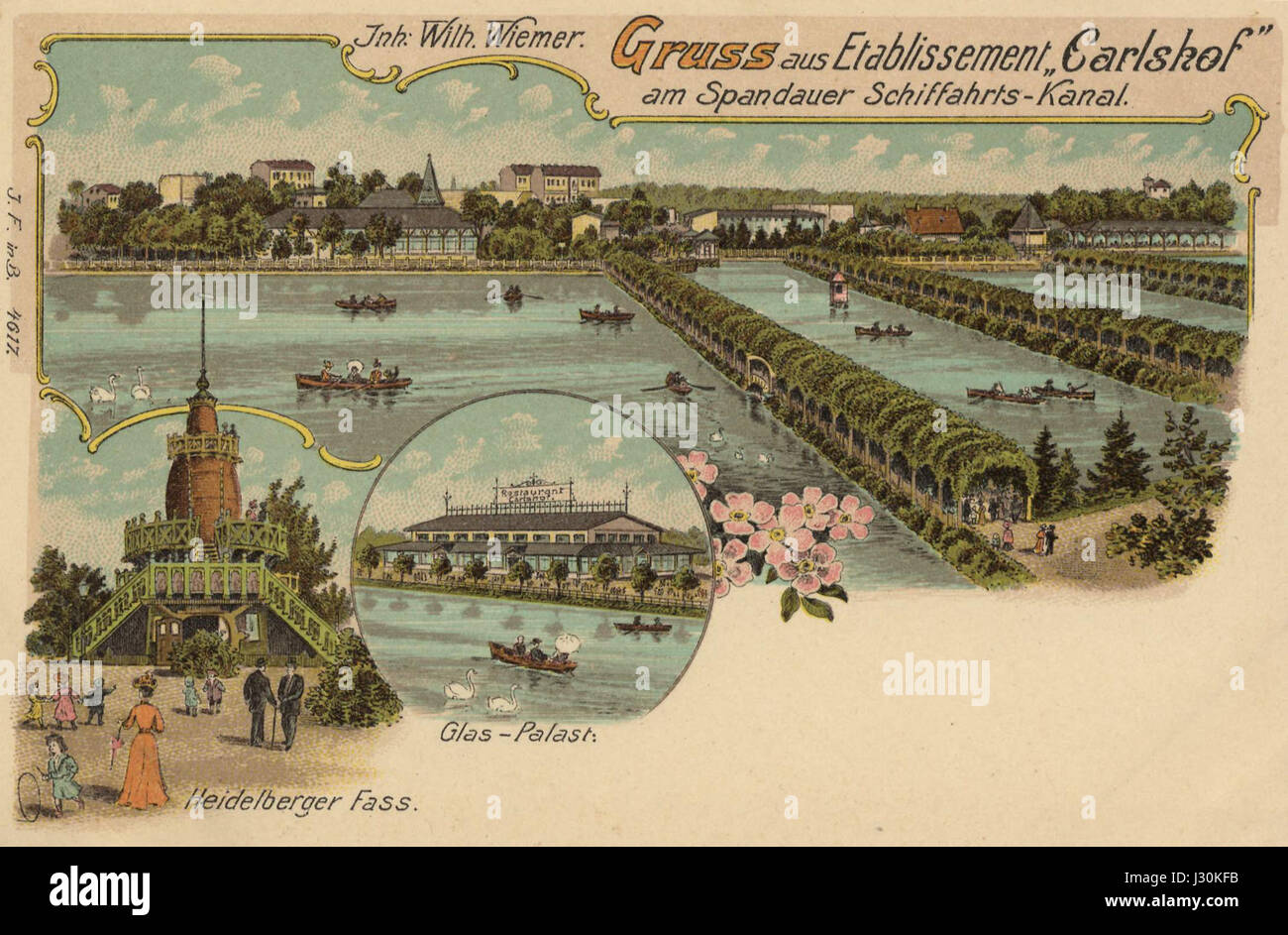 This postcard depicts the Berlin-Charlottenburg-Nord area, showcasing ...