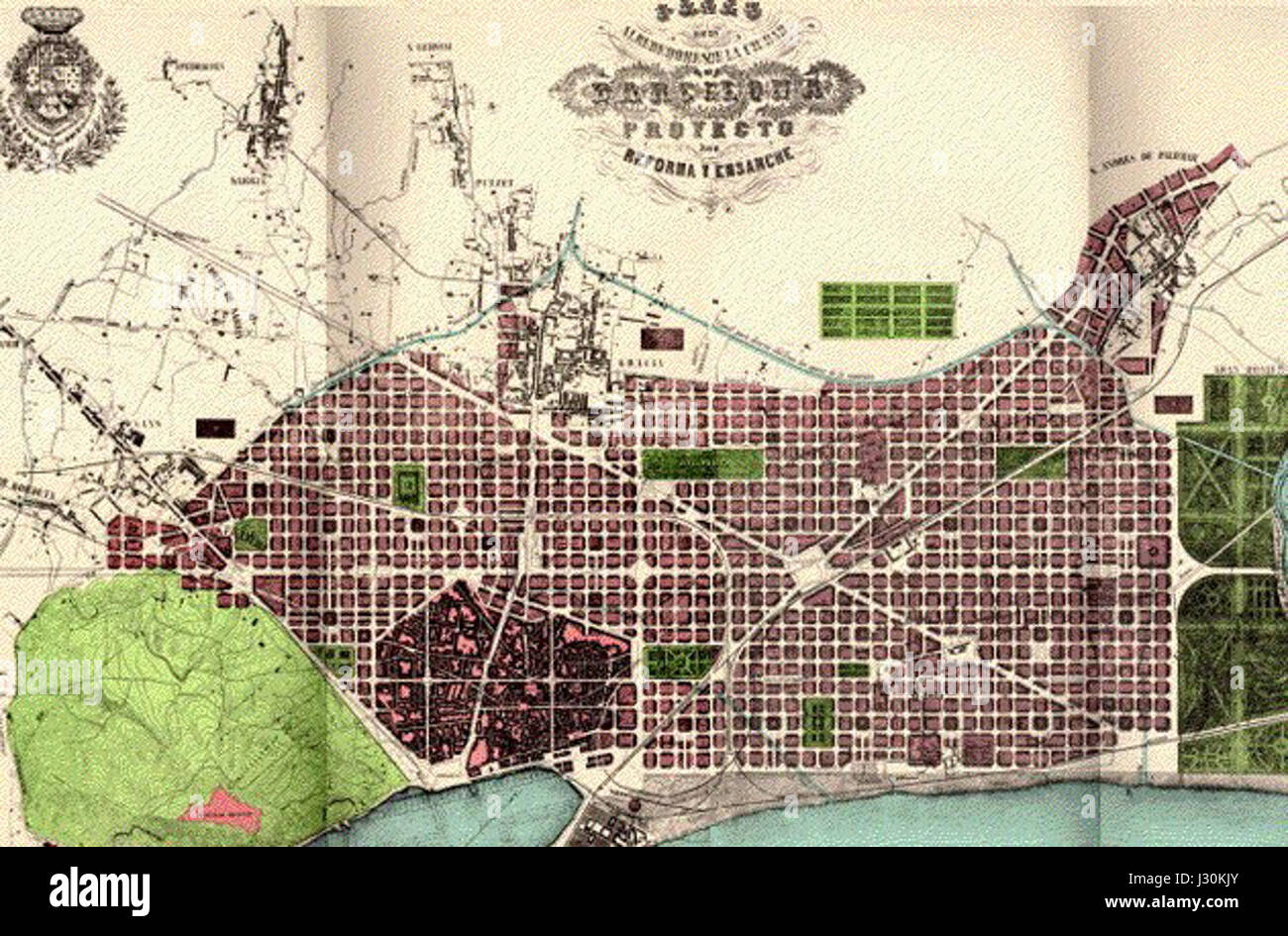 The *Barcelona plano* refers to a map or city plan of Barcelona, Spain ...