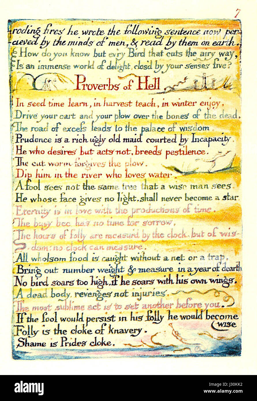 William Blake's 'Proverbs of Hell' is a collection of visionary ...