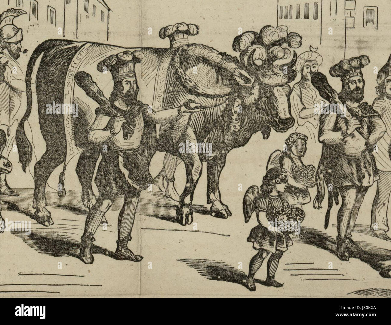 An image from 1858 of the Boeuf Gras, a traditional event in Paris ...