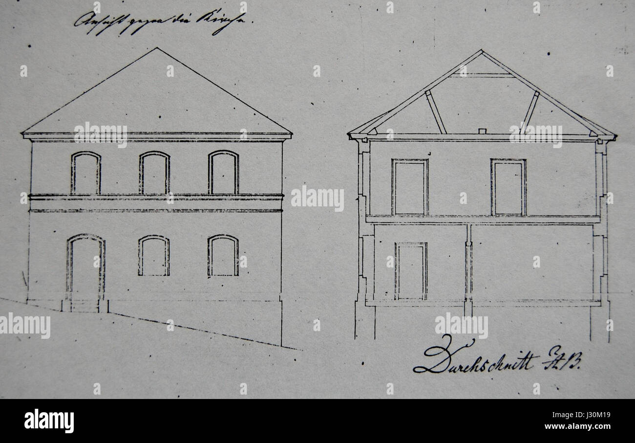 This image depicts the Gleiritsch School in 1840, a historical ...