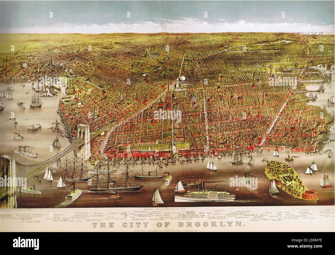 This 1879 image of Brooklyn captures the borough's urban landscape ...