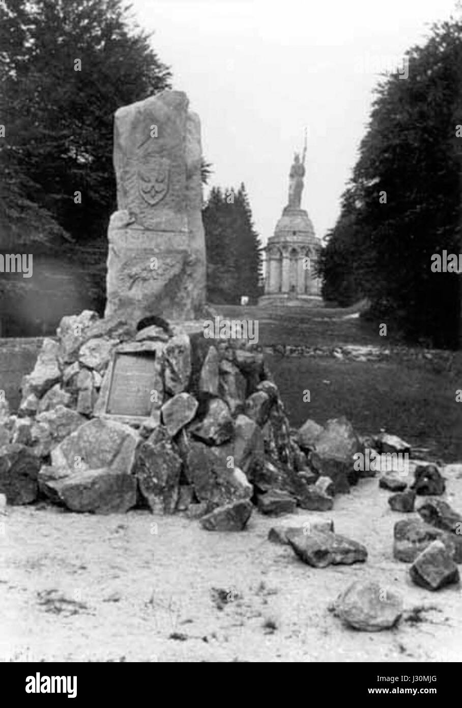 Bismarckstein am Hermannsdenkmal 1920 Stock Photo - Alamy
