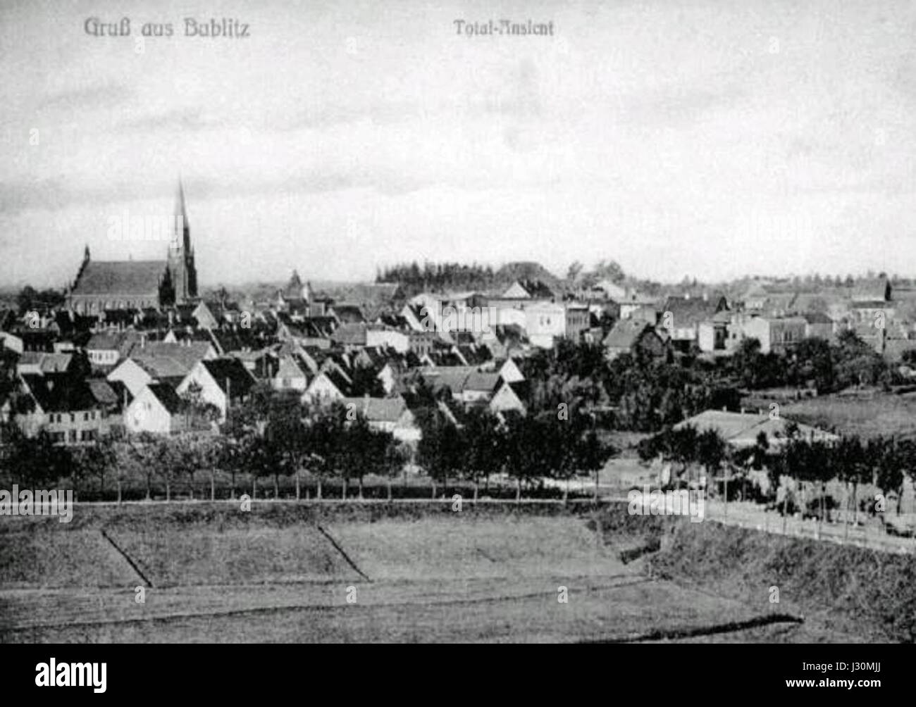This photograph from 1905 shows the village of Bublitz, reflecting the ...