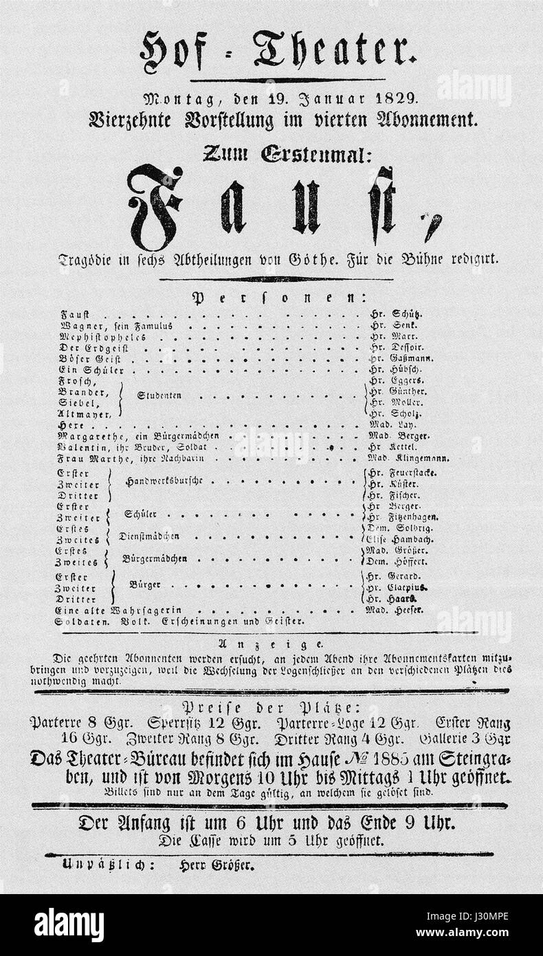 The 'Faust' premiere in Braunschweig on January 19, 1829, marked the ...