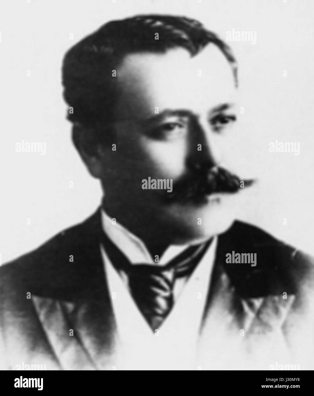 A portrait of Ion Luca Caragiale, a renowned Romanian playwright and ...