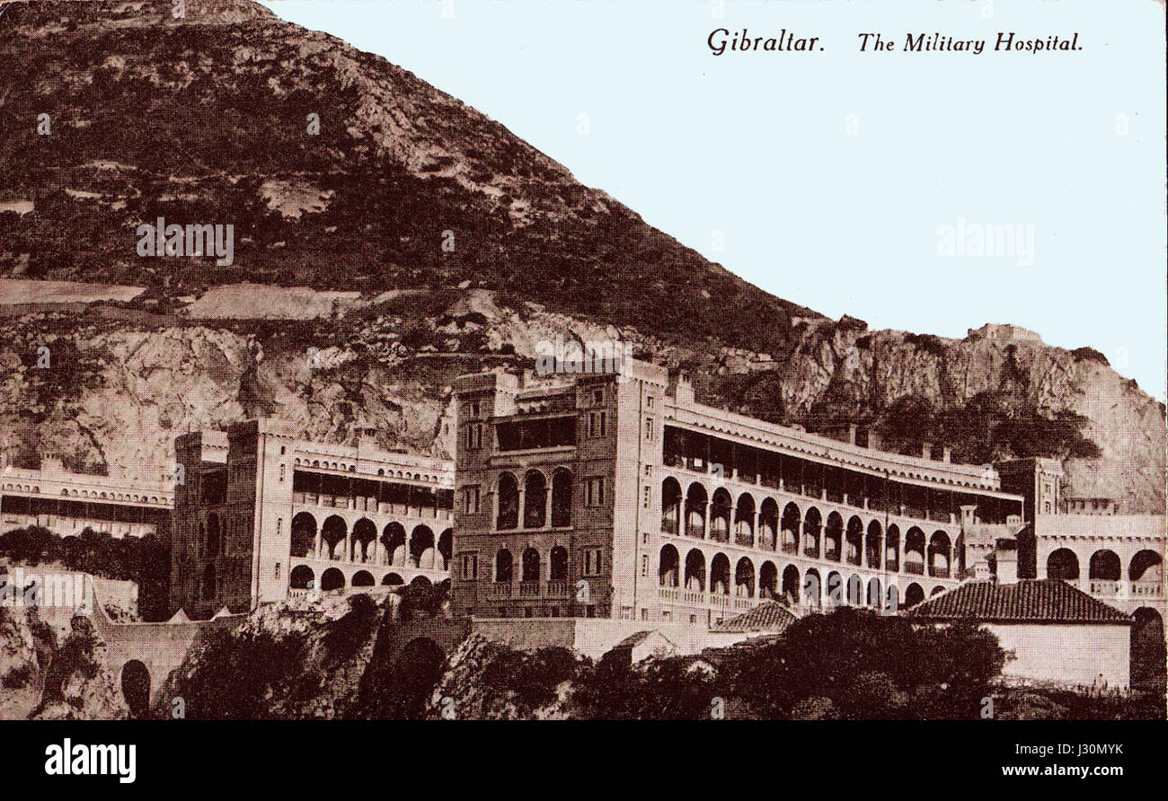 This image shows an old postcard of the British Military Hospital in ...