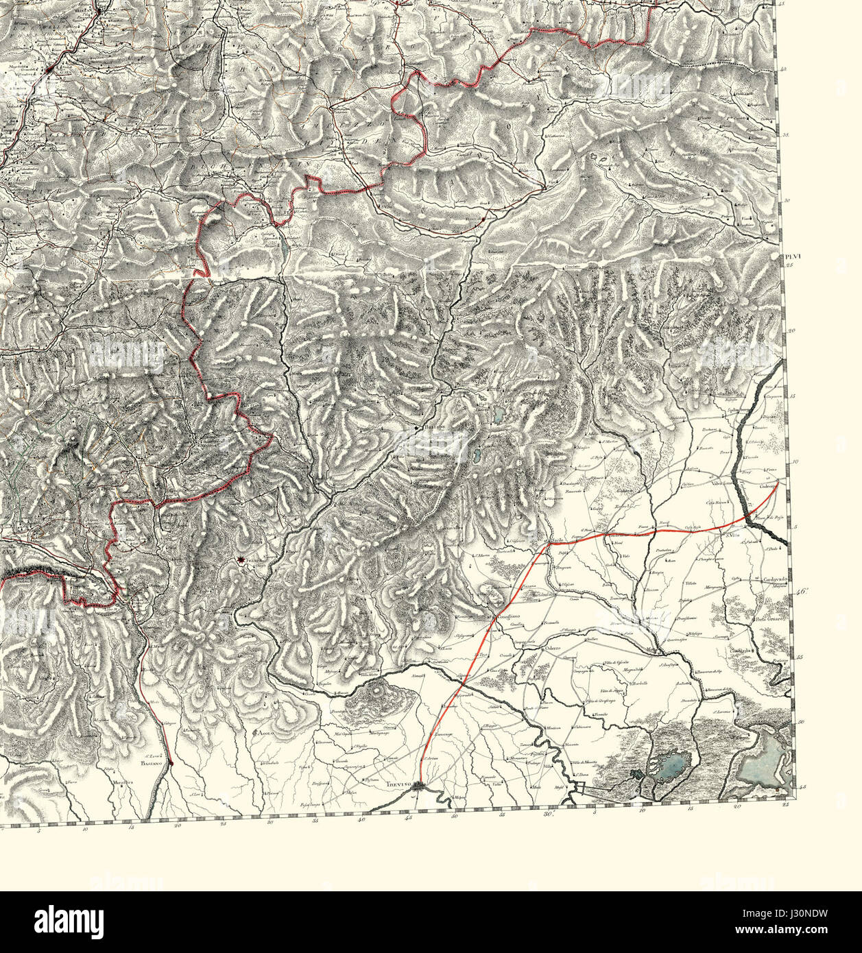 This topographic map of Tyrol, Austria, depicts the geographical ...