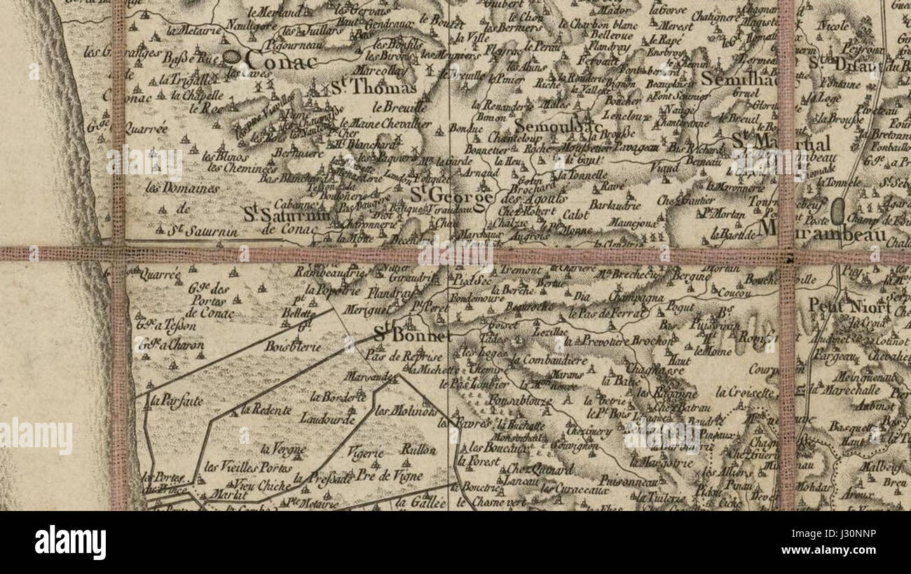 The Carte Mirambeau-St Bonnet is a historical map detailing the ...