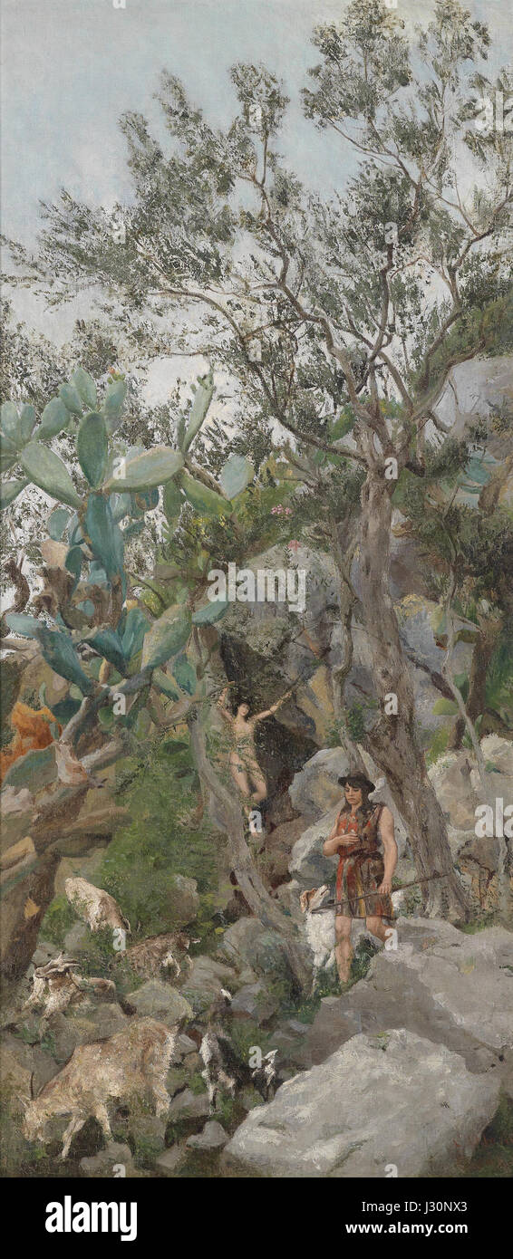 Carl Oderich's painting 'Die Nymphe von Capri' (1888) depicts a serene ...