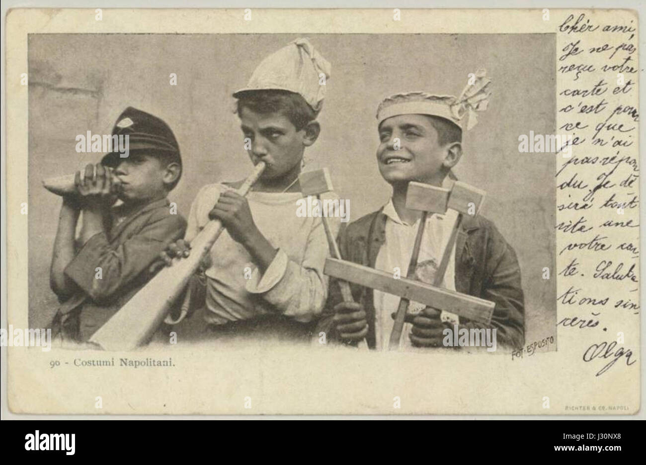 A depiction of Neapolitan costumes from the 19th century, featuring ...