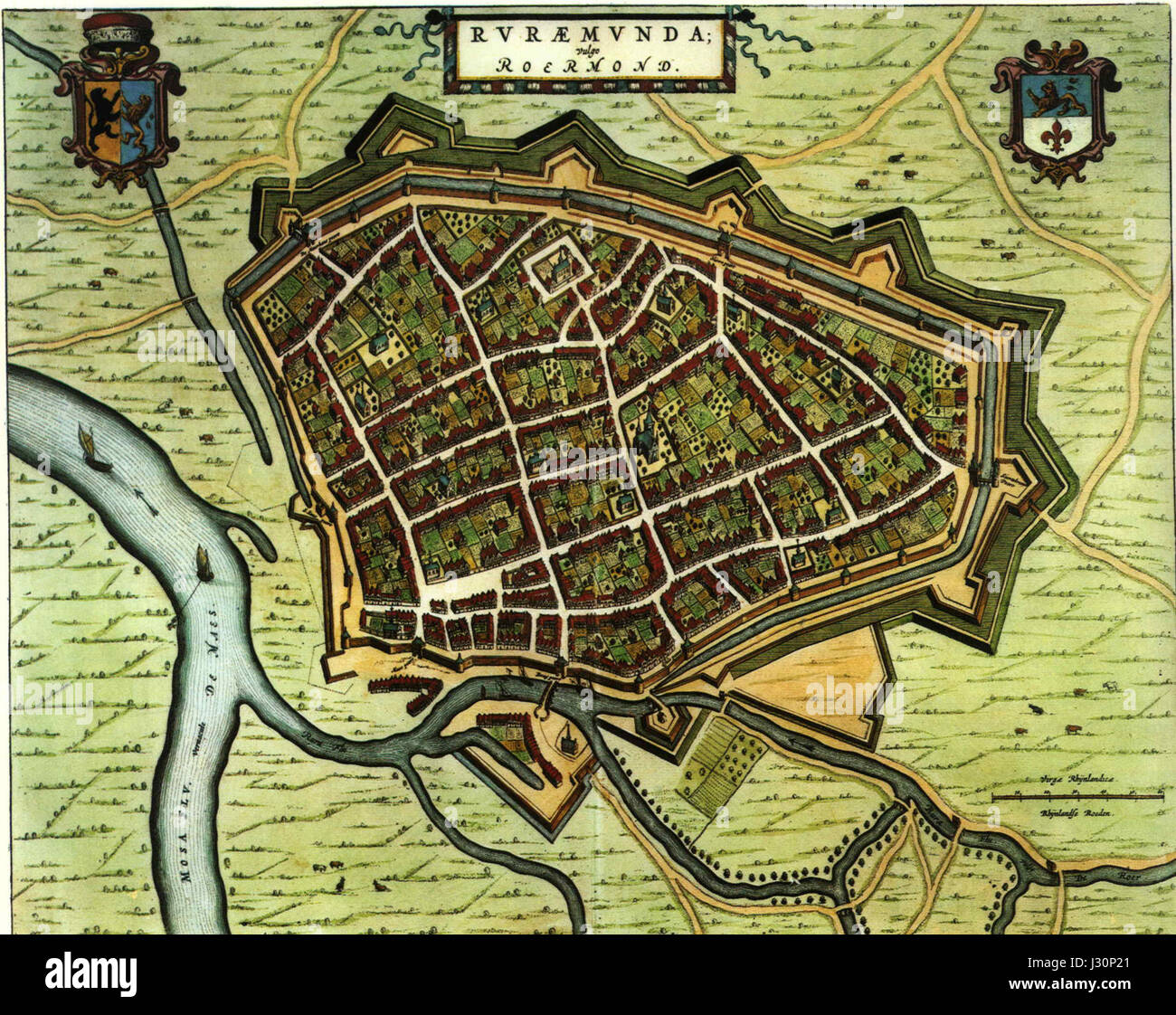 This map by the Blaeu family, created in 1652, depicts the town of ...