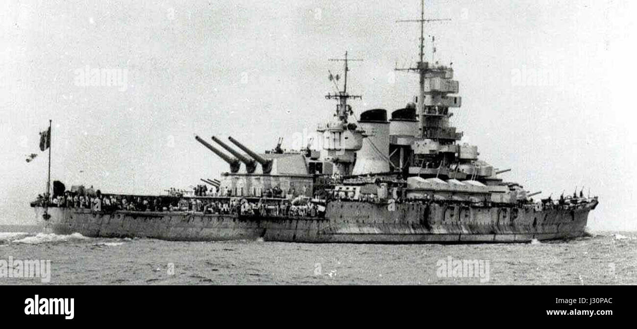The Italian battleship Roma was launched in 1940 and was one of Italyâ ...