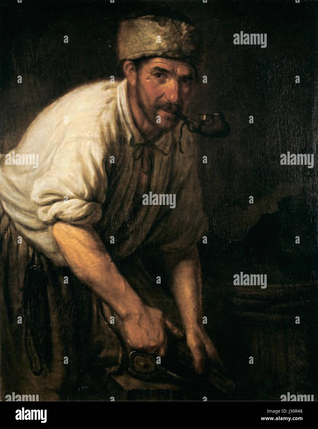 Carpenter by Kapiton Pavlov (1838, Russian museum Stock Photo - Alamy