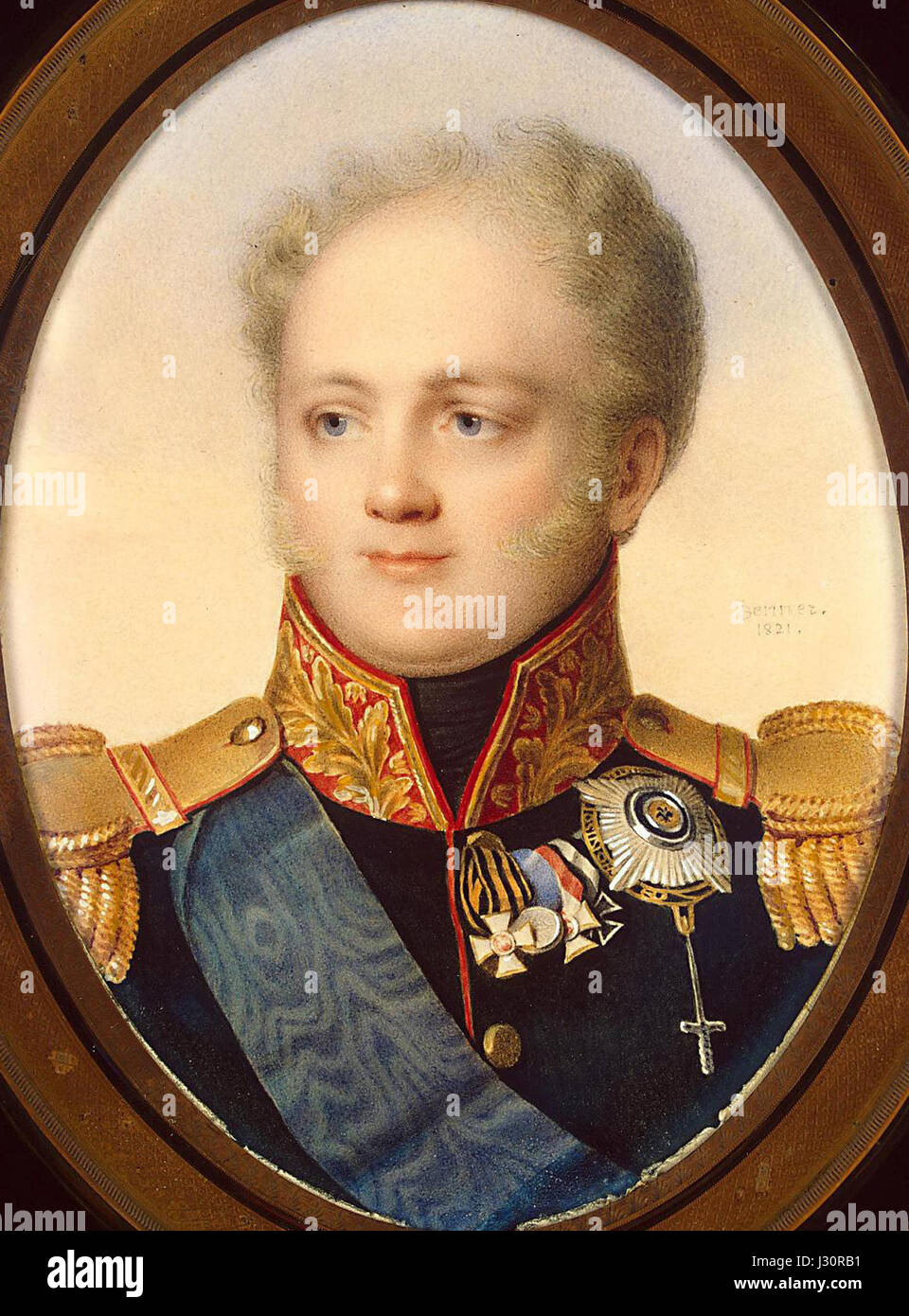 Alexander I of Russia by J.H.Benner (1821, Hermitage Stock Photo - Alamy