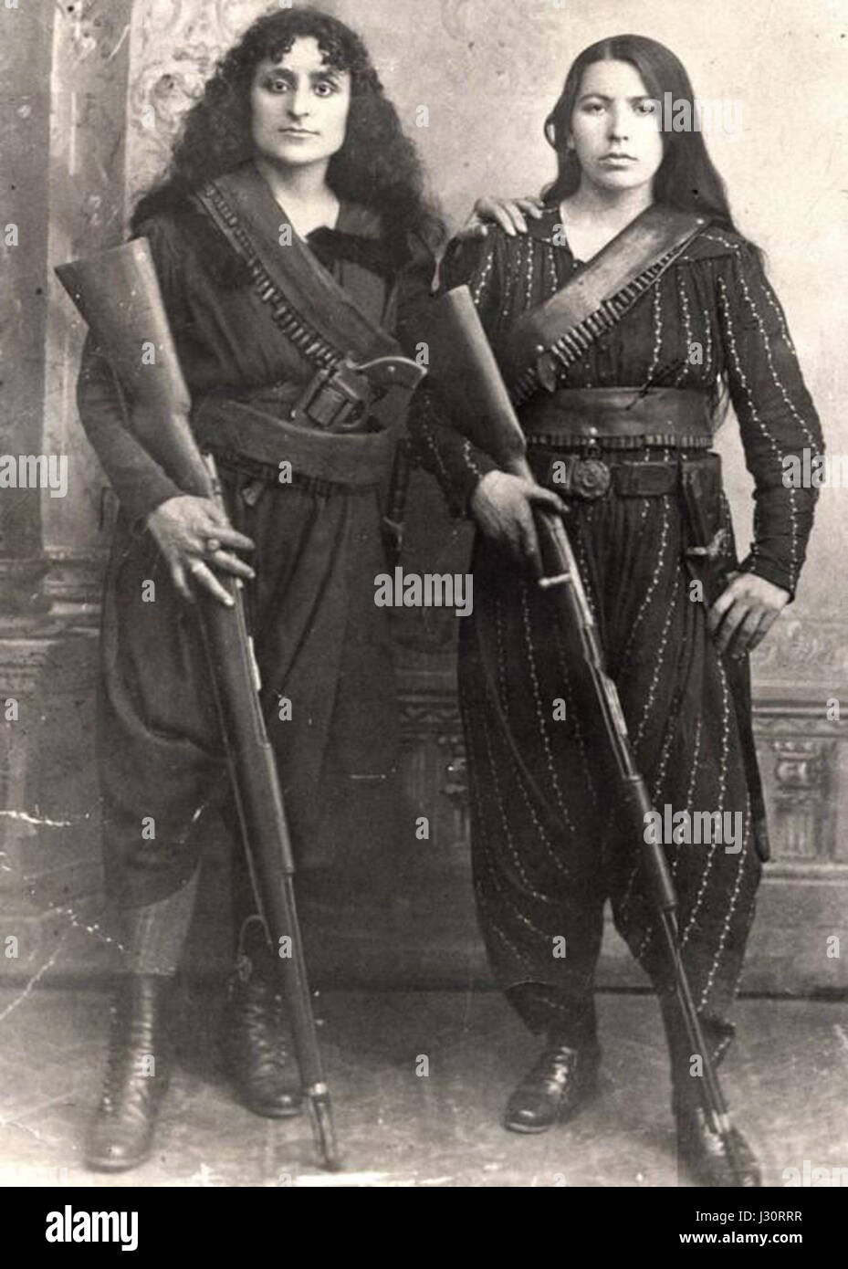 Portraits of Armenian women fedayi, showcasing their attire and ...