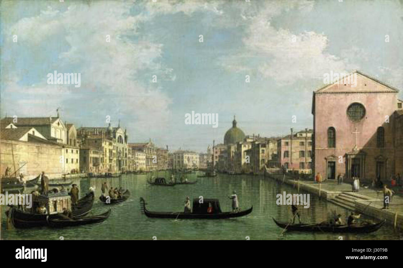 This painting by Canaletto depicts the Grand Canal in Venice, showing ...