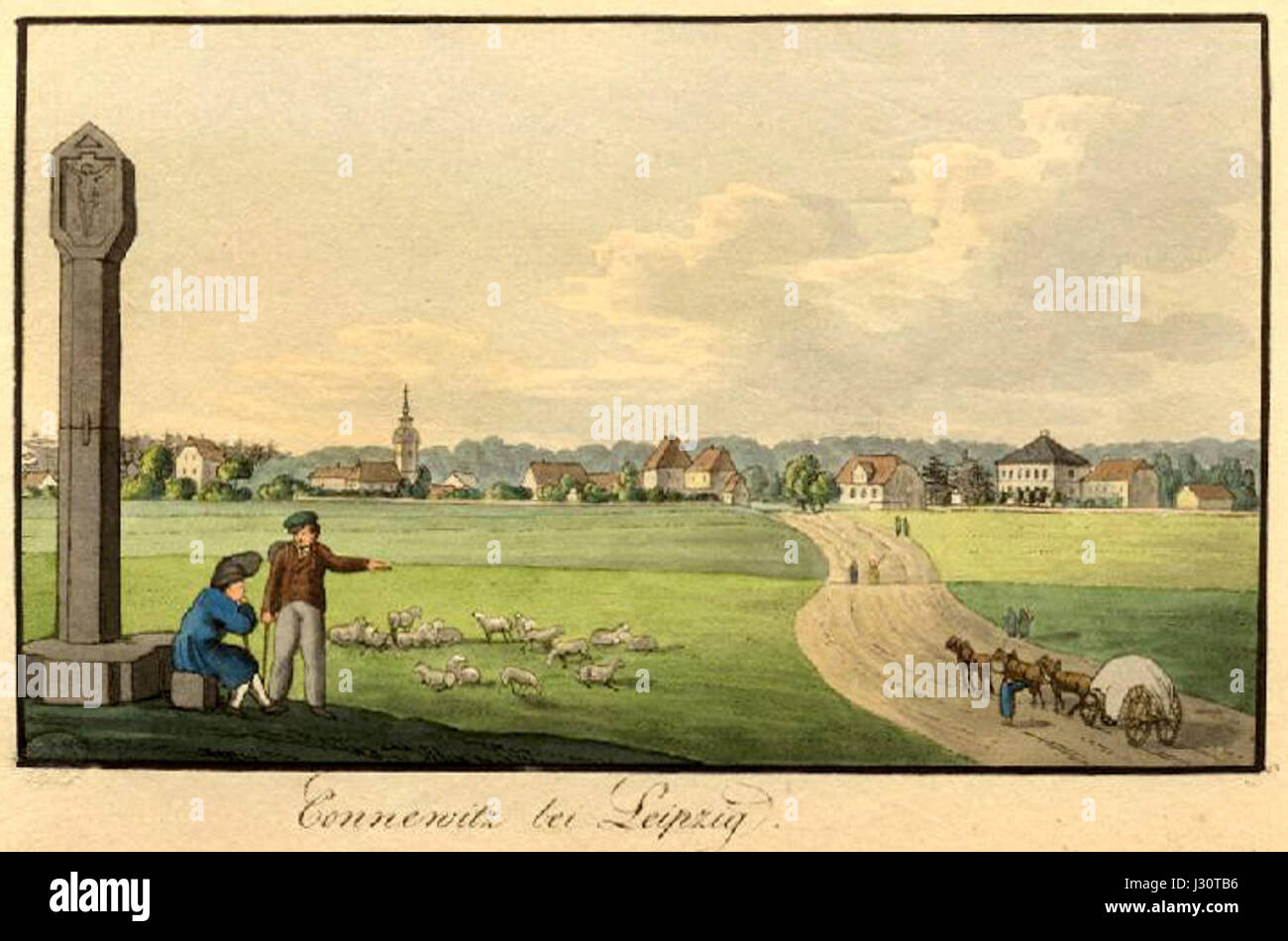 Blick nach Connewitz is a view of Connewitz, a district in Leipzig ...