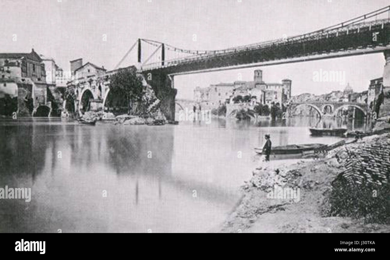 The Ponte Rotto, or 'Broken Bridge,' is a historical bridge in Rome ...