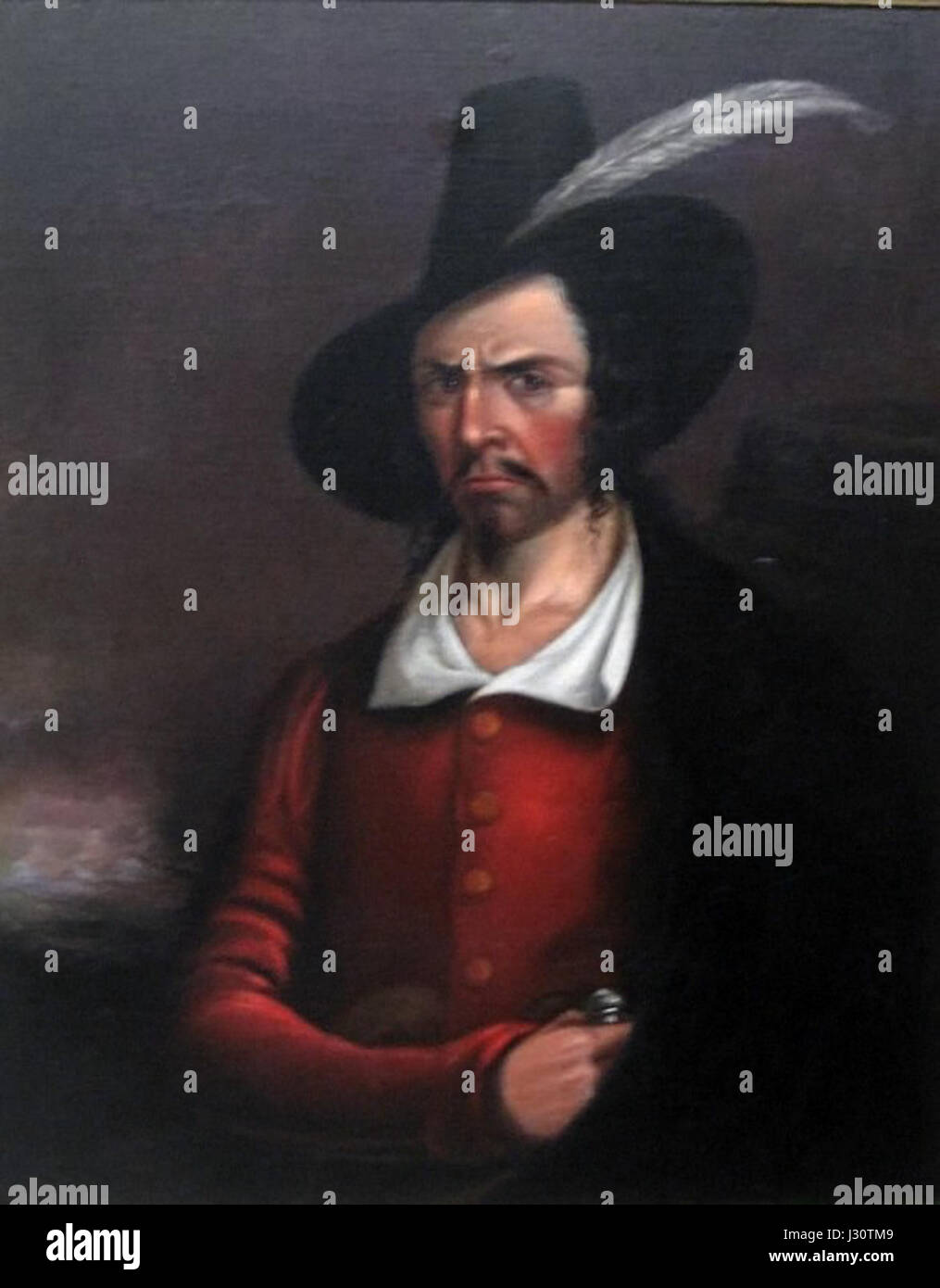This anonymous portrait depicts Jean Lafitte, a prominent 19th-century ...