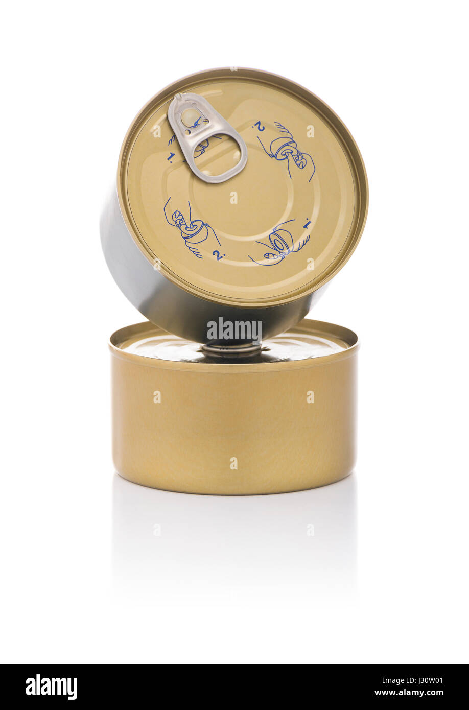 Two Easy Open Food Cans Isolated on White Background Stock Photo - Alamy