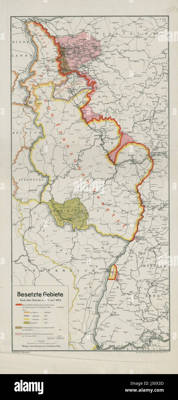 This map shows the occupied territories as of July 1, 1923, likely ...