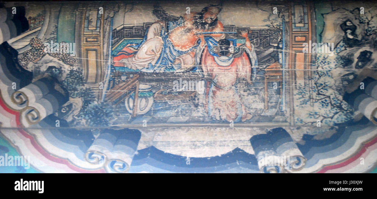 This artwork depicts two historical Chinese figures, Cao Cao and Dong ...