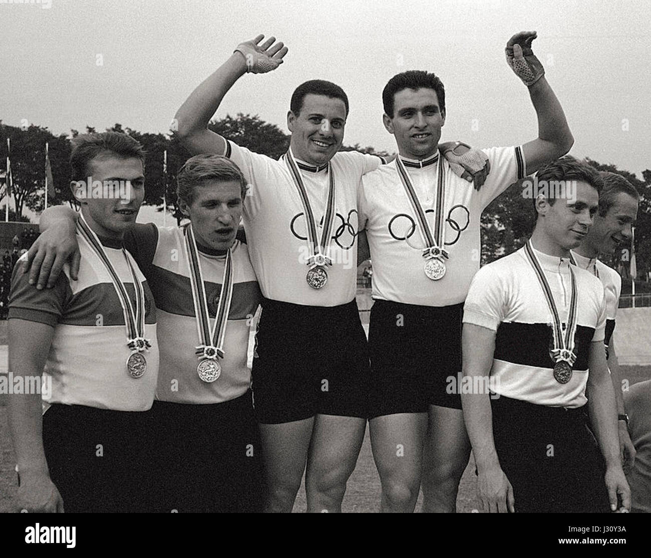 Tandem cycling podium 1964 Olympics Stock Photo - Alamy