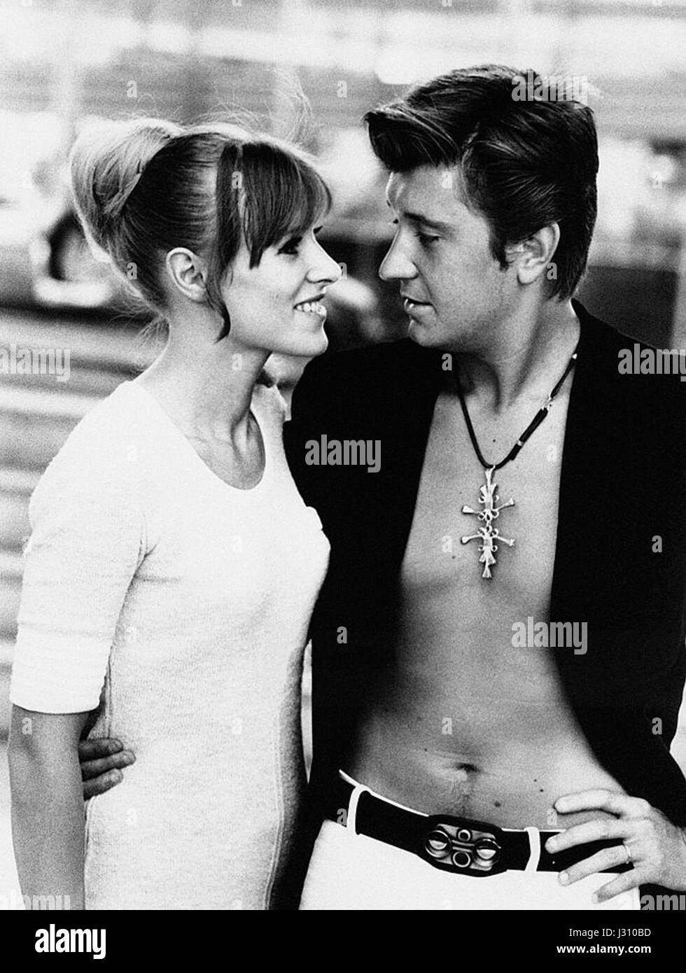 Bobby Solo, an Italian pop singer, is pictured with his wife in 1970 ...