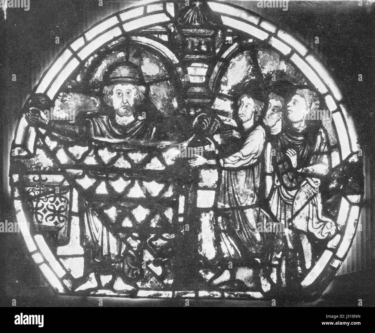 Stained glass inscription Black and White Stock Photos & Images - Alamy