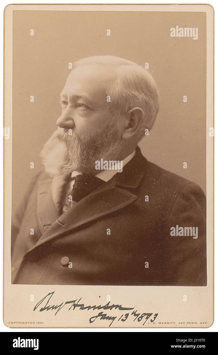 Benjamin Harrison by Merritt, 1891 Stock Photo - Alamy