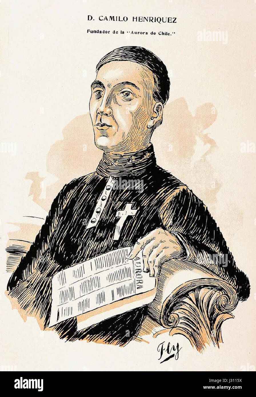 Camilo Henriquez, a prominent figure in Chilean history, is depicted by ...