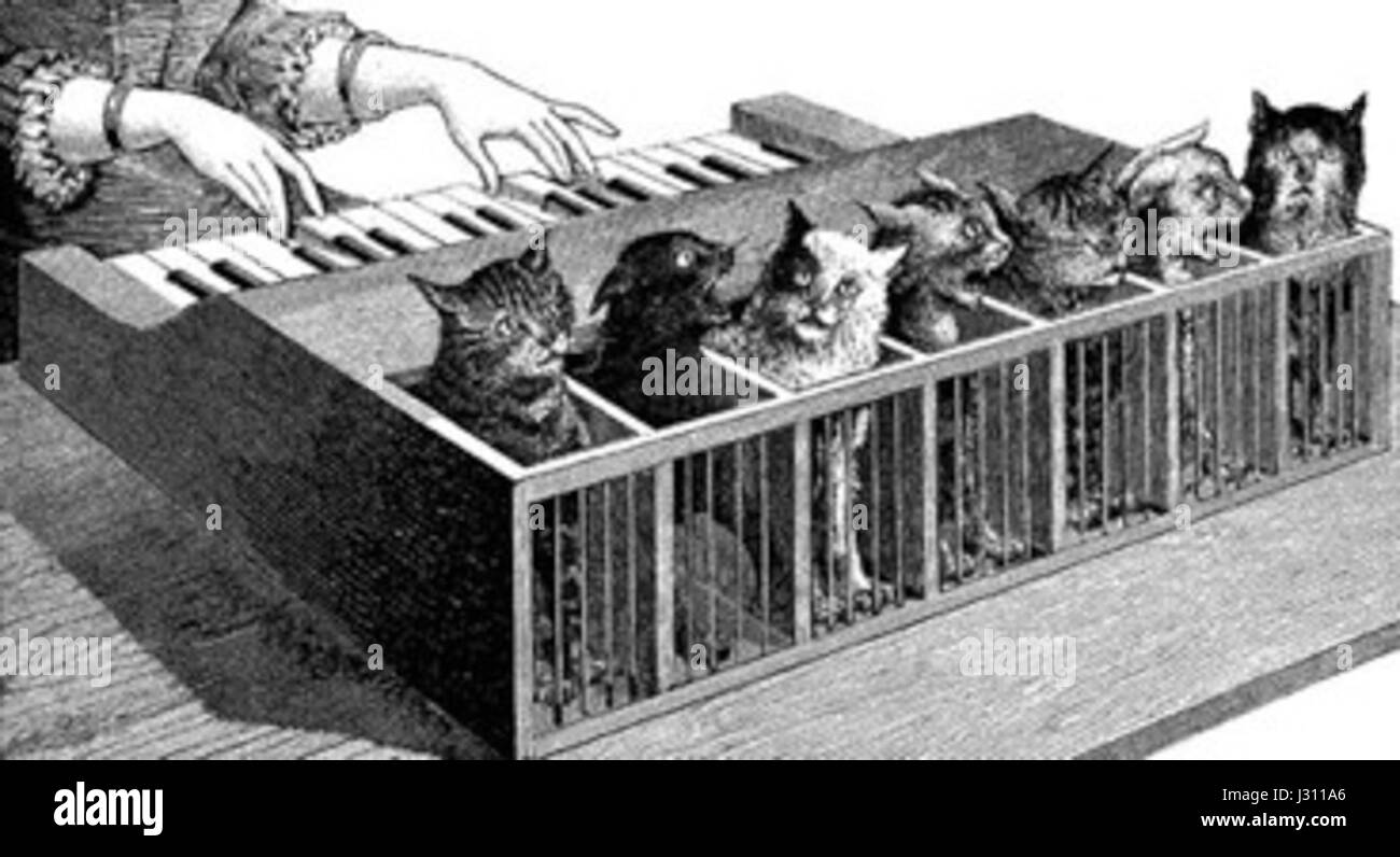 The Cat Piano, invented in 1883, is a curious musical instrument that ...